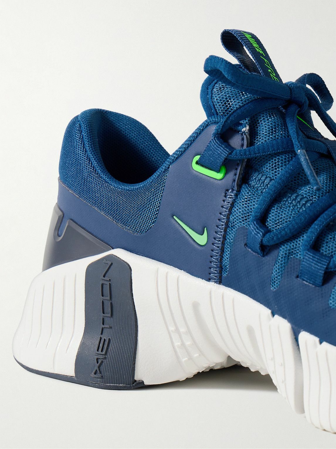 Nike Training - Free Metcon 5 Rubber-Trimmed Mesh Sneakers - Blue Nike ...