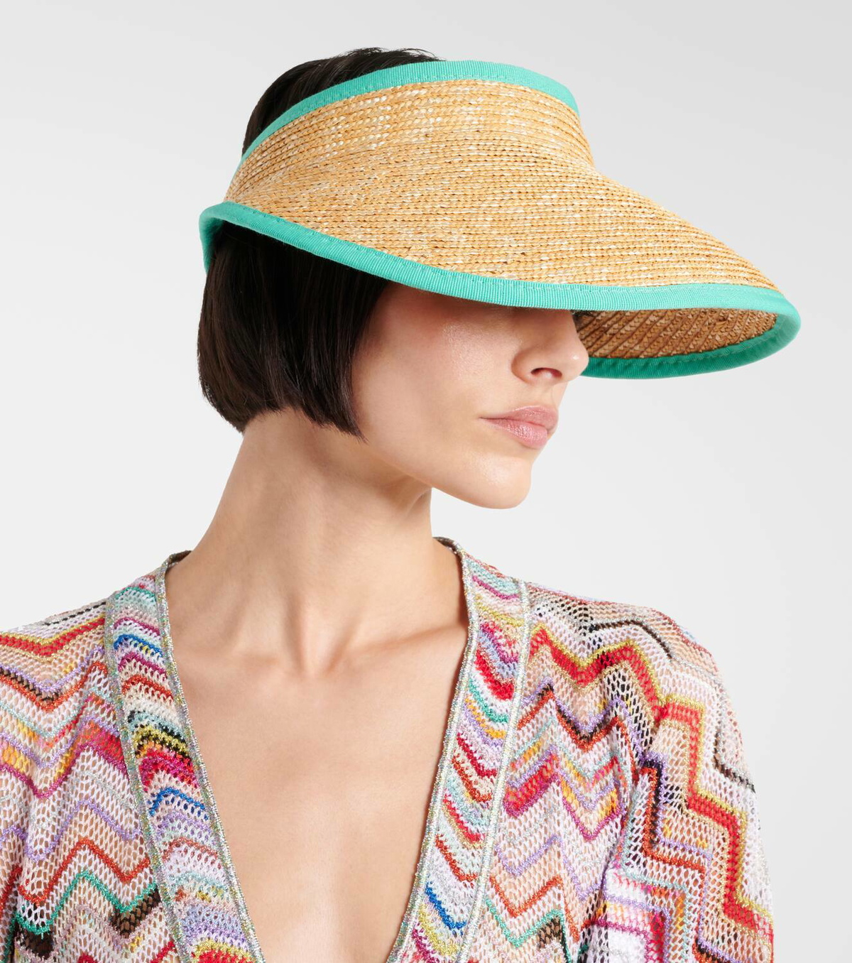 Missoni Crochet straw visor Missoni