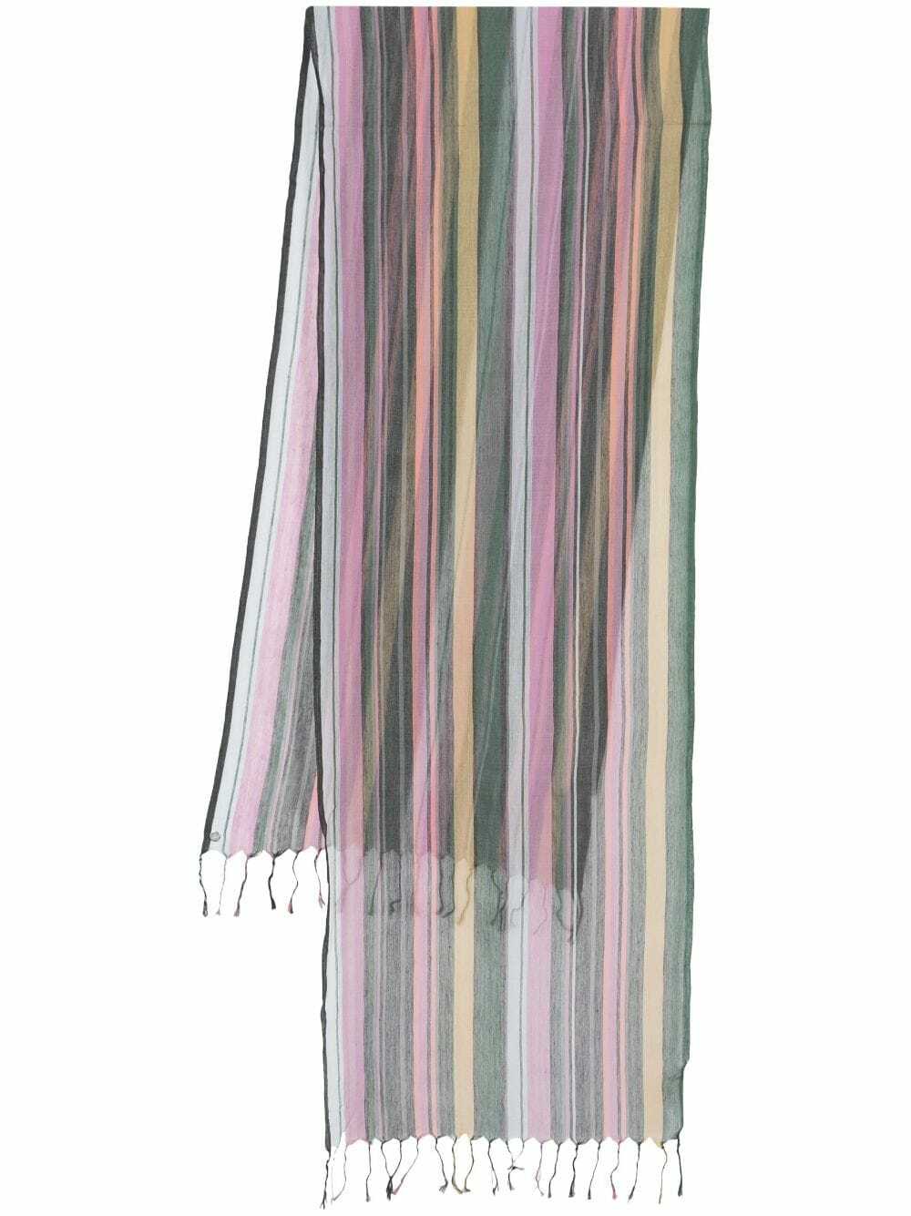 PAUL SMITH - Stripe Detail Fringed Scarf Paul Smith