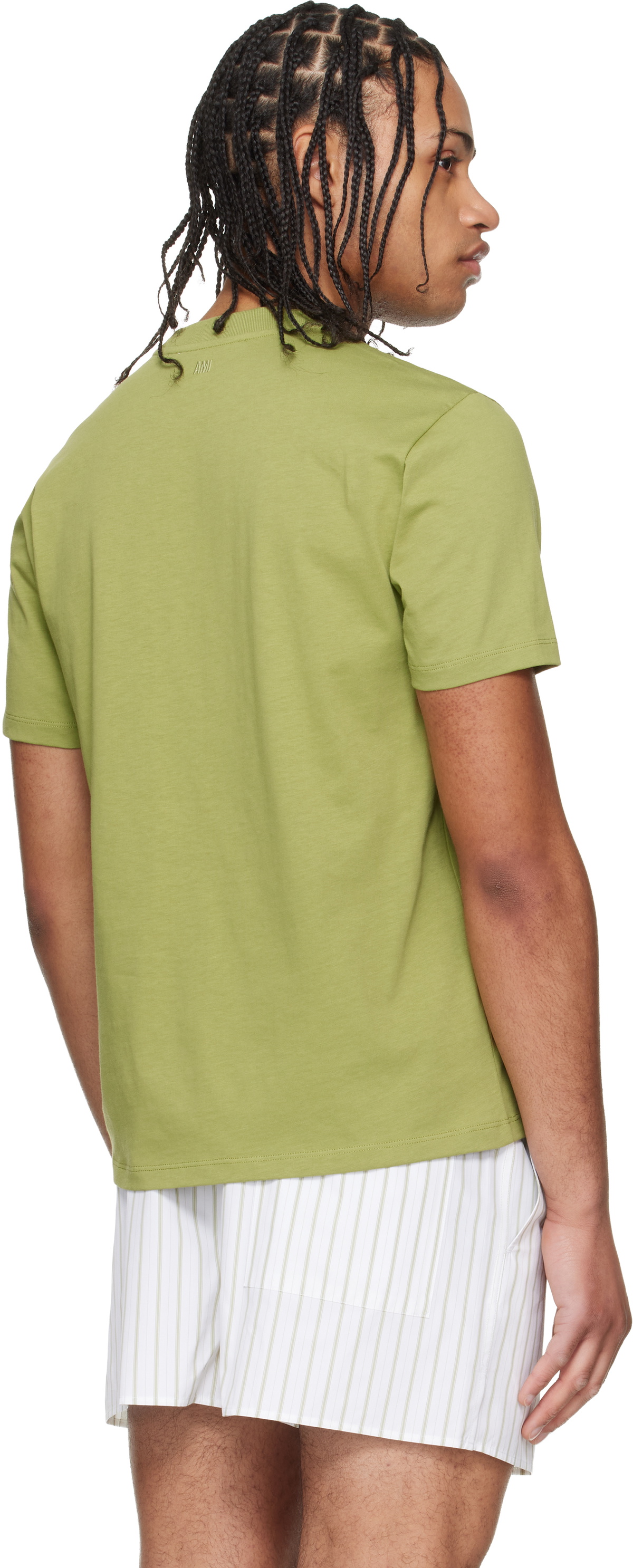 AMI Paris Green Cotton Ami de Coeur T-shirt AMI