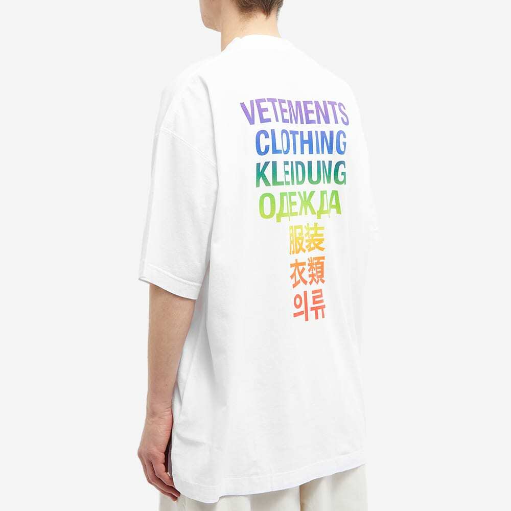 Vetements Men's Translation T-Shirt in White/Rainbow Vetements
