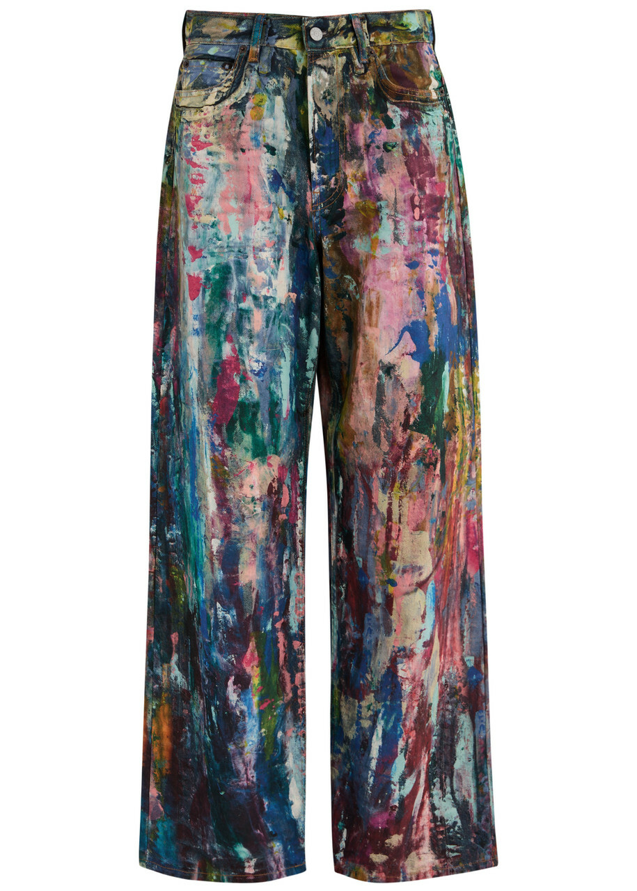 Acne Studios Paint-splatter Straight-leg Jeans Multicoloured Acne Studios