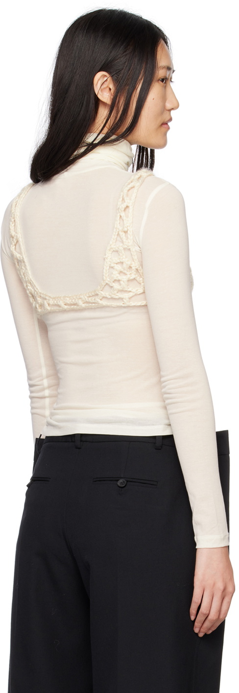 Subtle Le Nguyen Off-White Net Bra Turtleneck