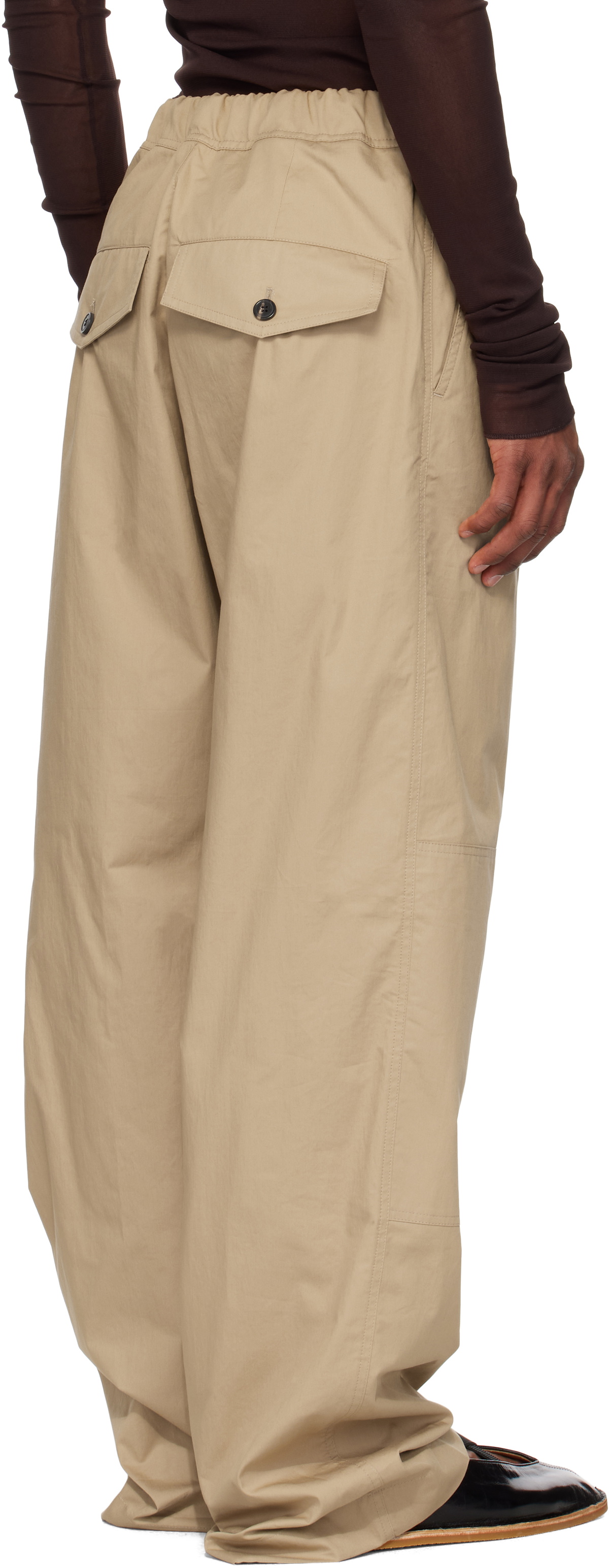 Dries Van Noten Beige Drawstring Cargo Pants Dries Van Noten