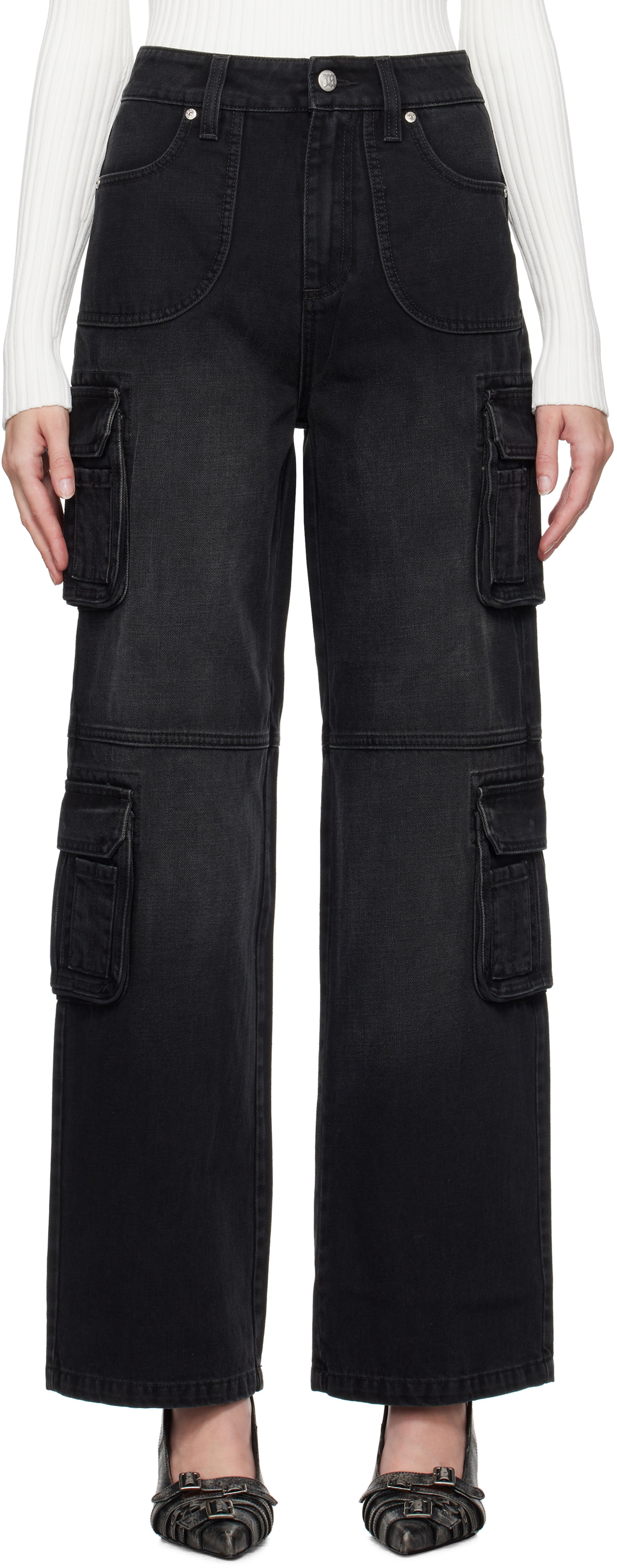 MISBHV Black Washed Cargo Jeans MISBHV