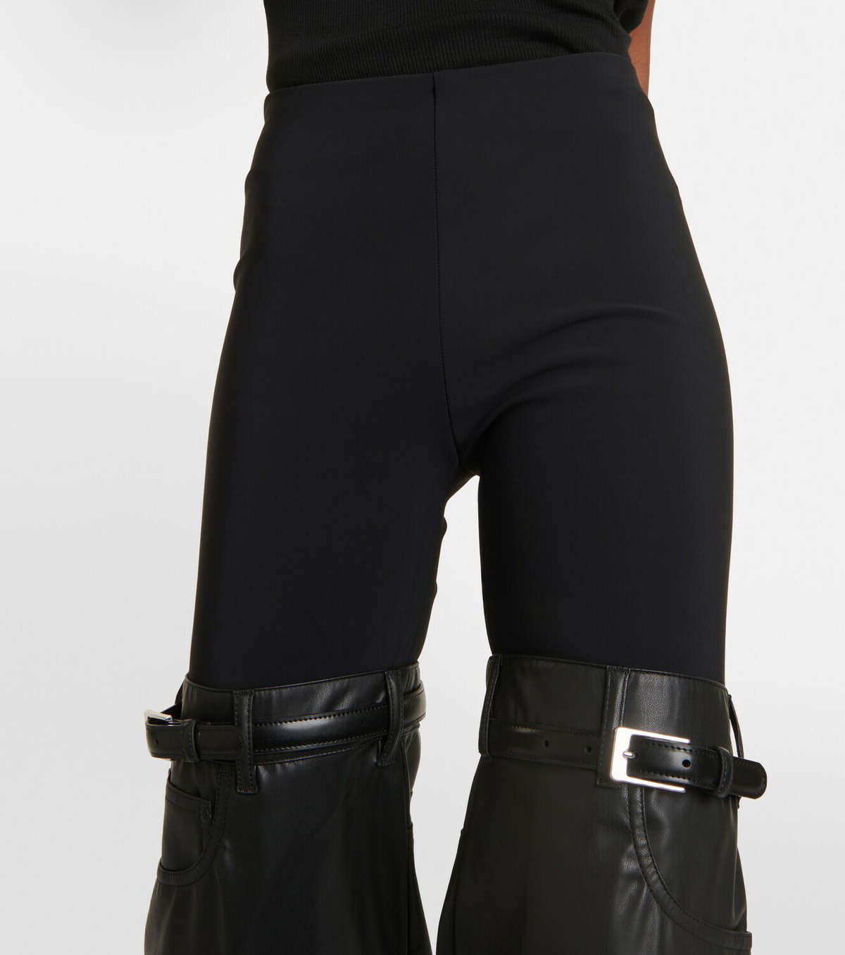 Coperni Hybrid faux leather flared pants Coperni