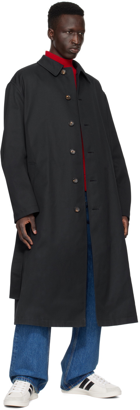 Bally Navy Belted Coat Bally