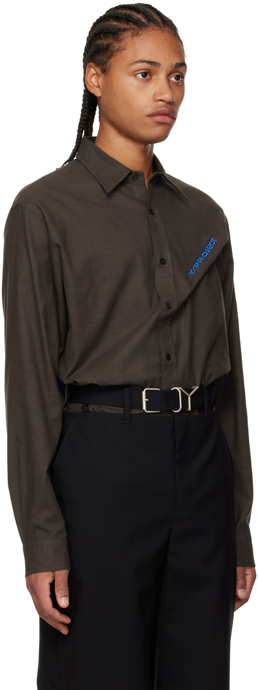 Y/Project Brown Pinched Shirt Y/Project