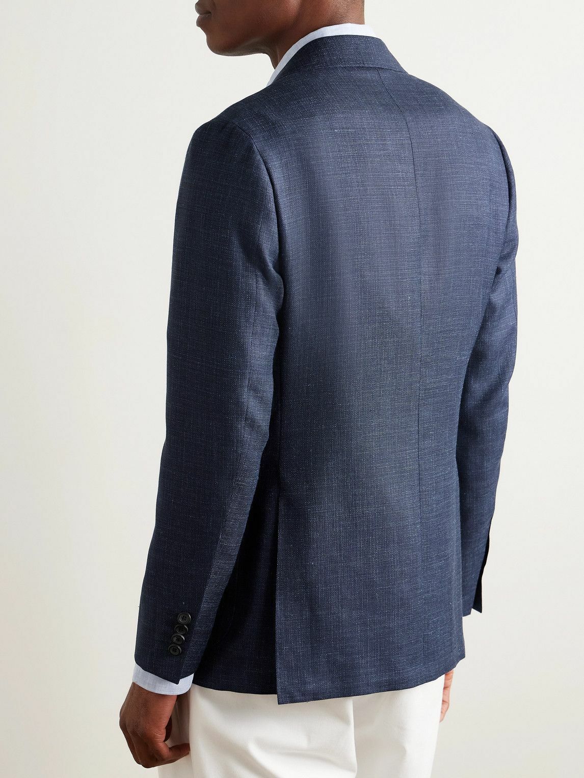 Canali - Kei Unstructured Wool, Silk and Linen-Blend Blazer - Blue Canali