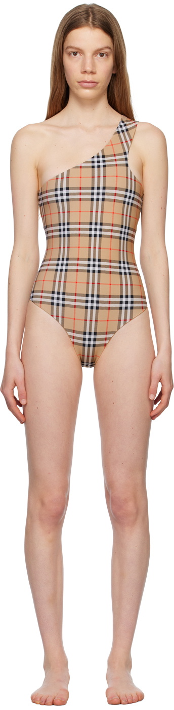 Burberry Beige Check Swimsuit Burberry