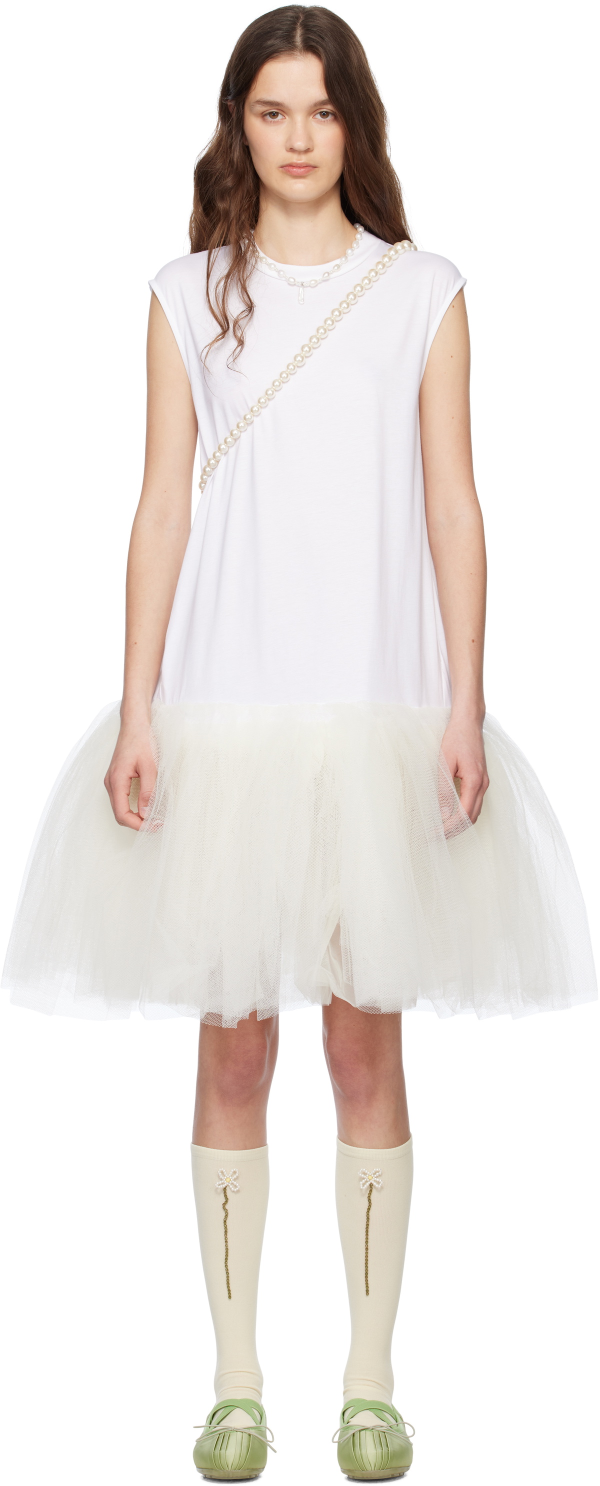 Simone Rocha White Relaxed Ballet Tutu Midi Dress Simone Rocha