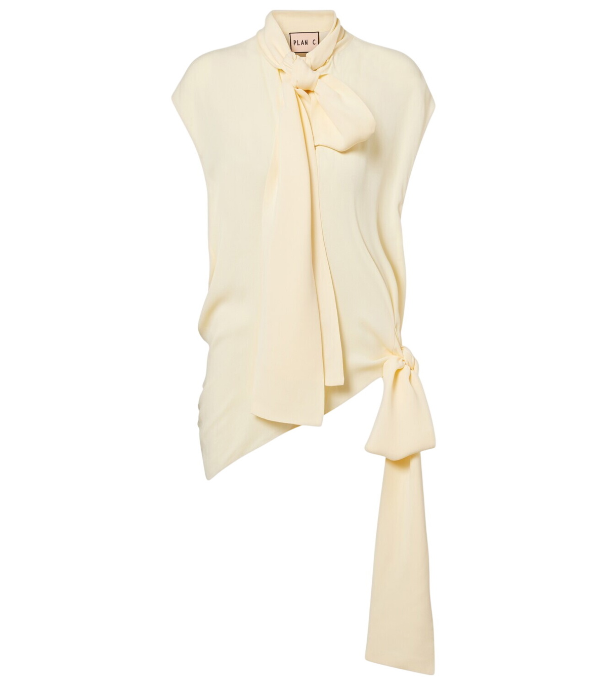Plan C Asymmetric tie-neck blouse Plan C