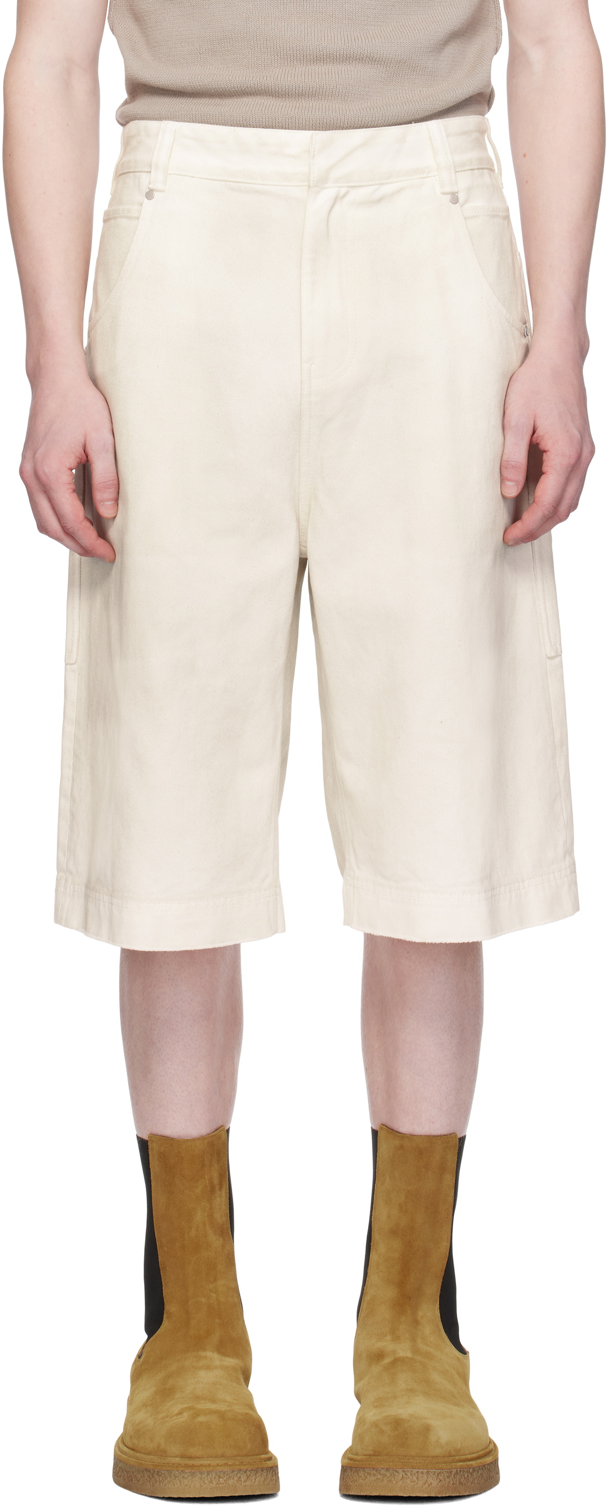 Entire Studios White D Denim Shorts Entire Studios