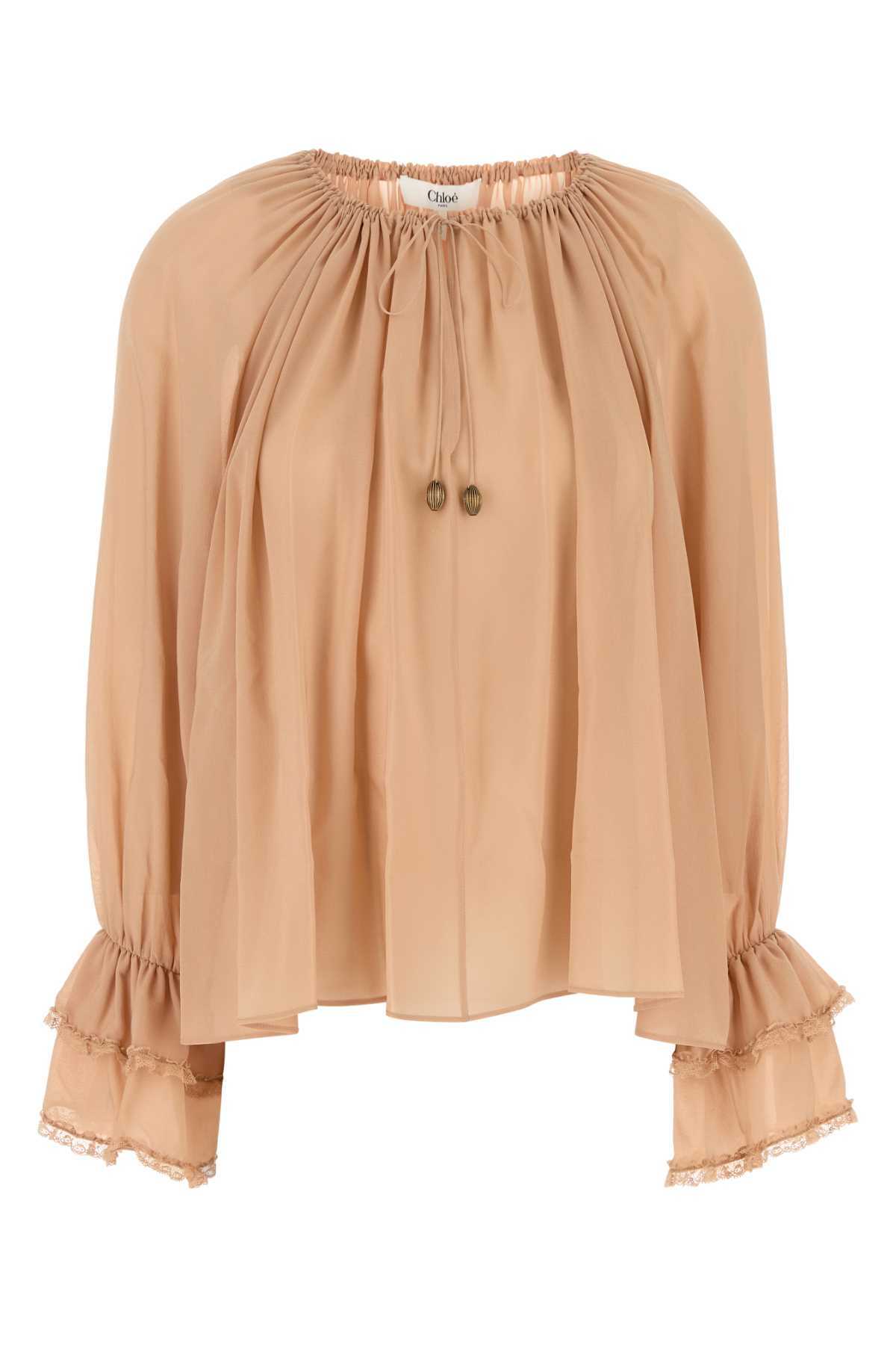 Chloé Skin Pink Georgette Blouse Chloe