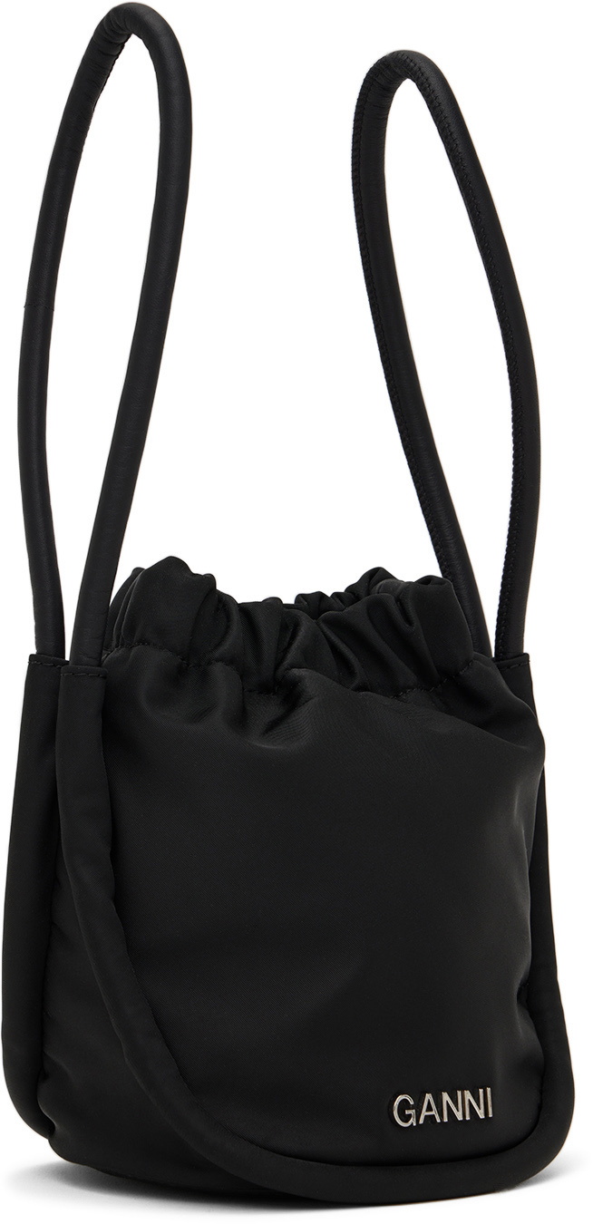 GANNI Black Mini Nylon Top Handle Bag GANNI