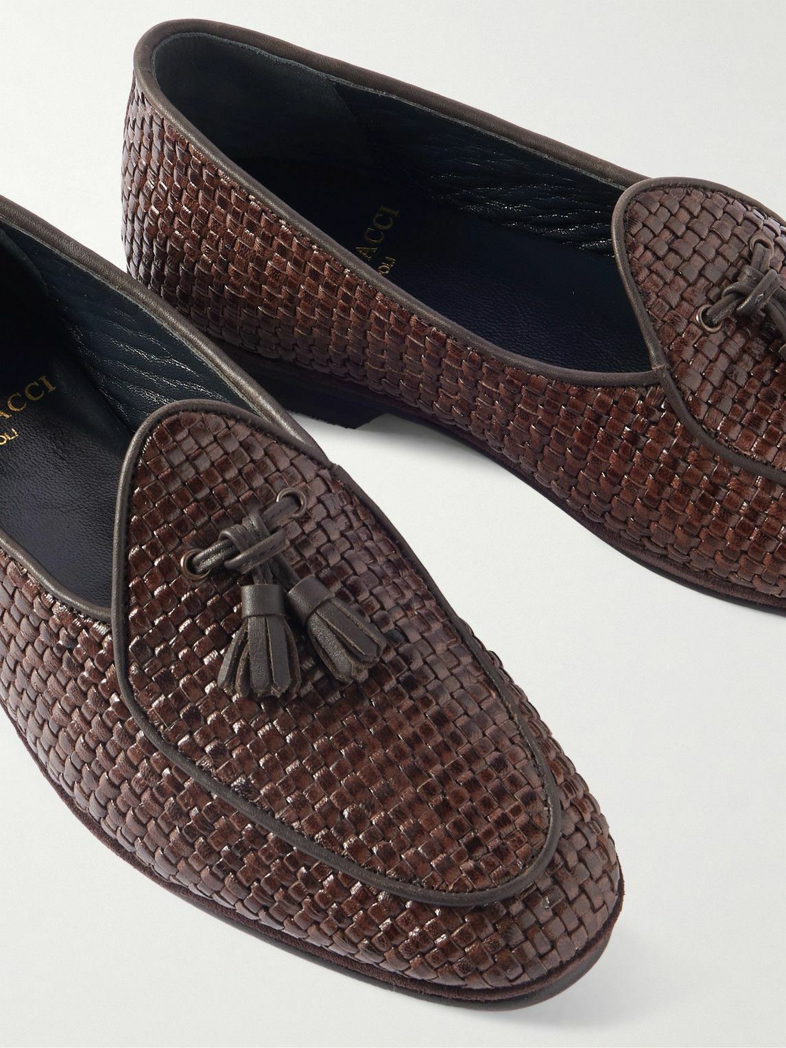 Rubinacci - Marphy Woven Leather Tasselled Loafers - Brown Rubinacci