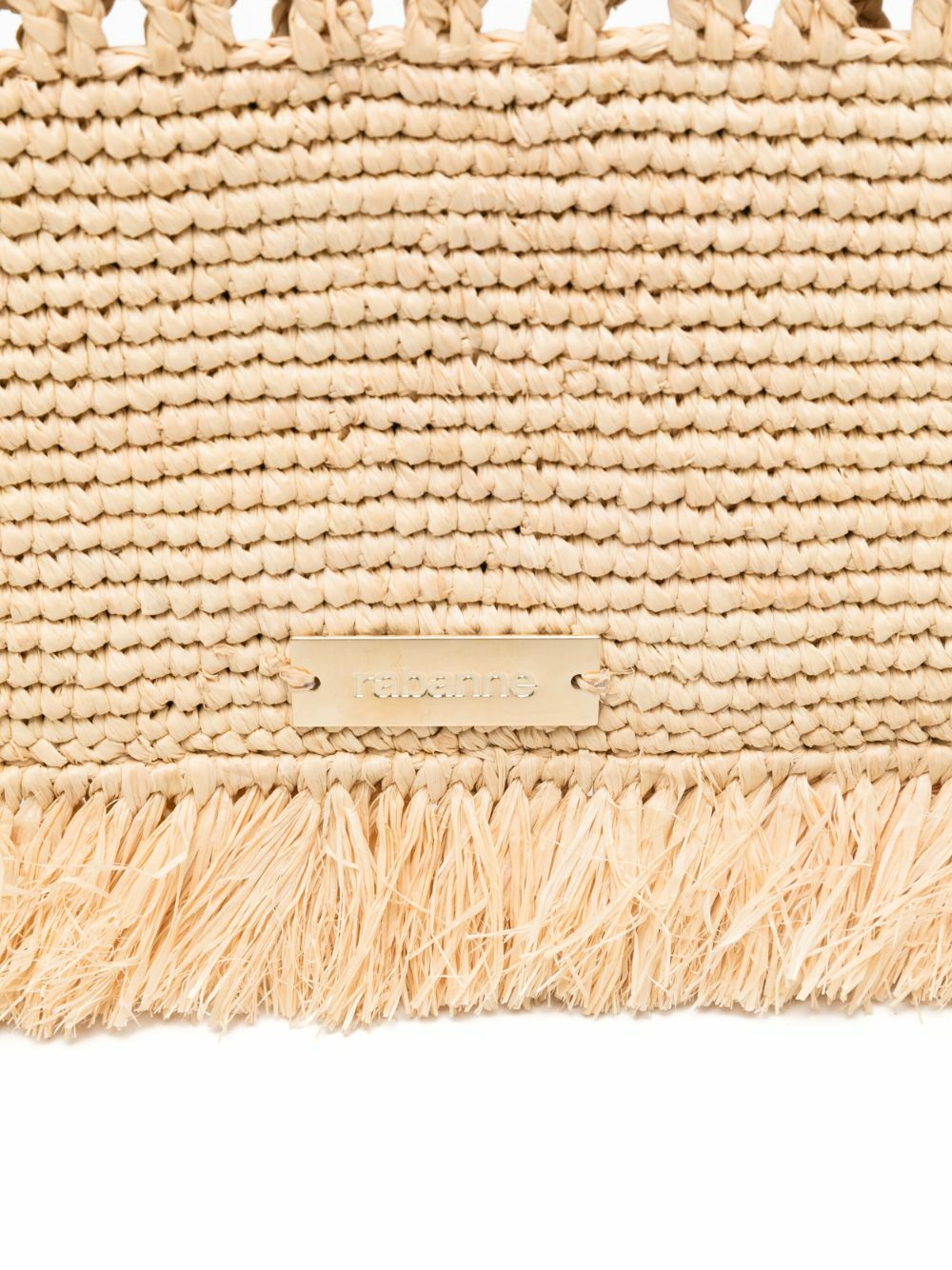 Rabanne Neutral Raffia Clutch Bag Paco Rabanne
