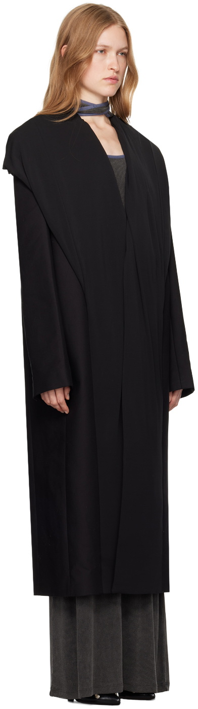 Y/Project Black Draped Hood Coat Y/Project