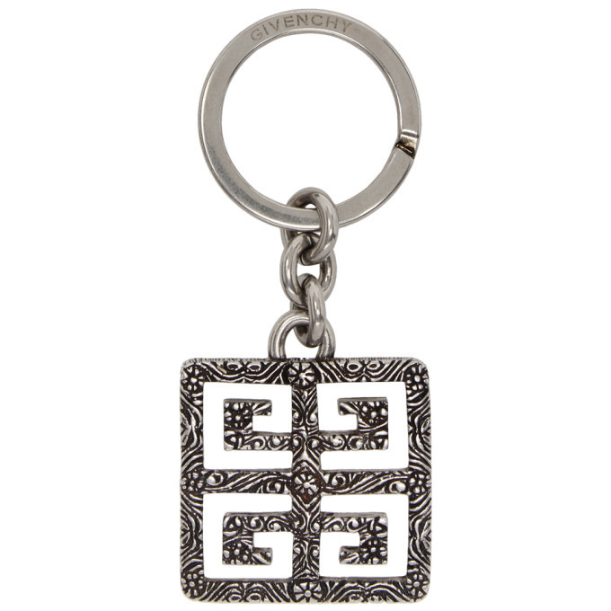 Givenchy Silver 4G Engraved Keychain Givenchy
