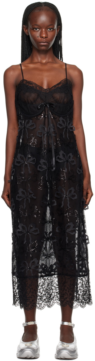 Simone Rocha Black Bow Midi Dress Simone Rocha