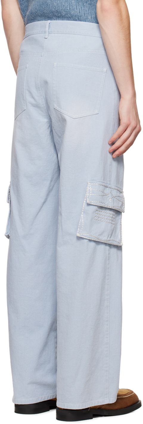 TheOpen Product SSENSE Exclusive Blue Western Denim Cargo Pants TheOpen ...