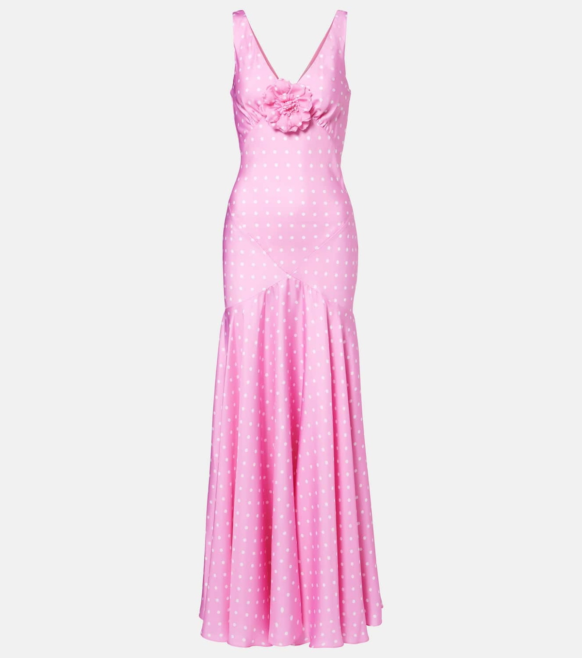 Rodarte Floral-appliqué silk twill gown Rodarte