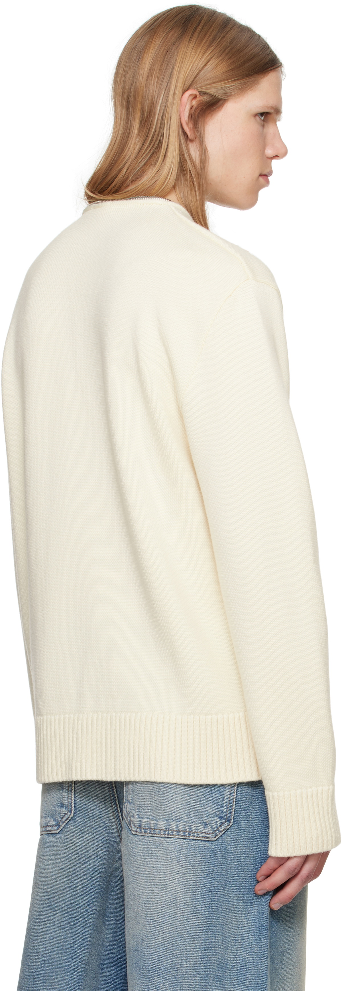 Courrèges White Zipped Wool Sweater Courreges