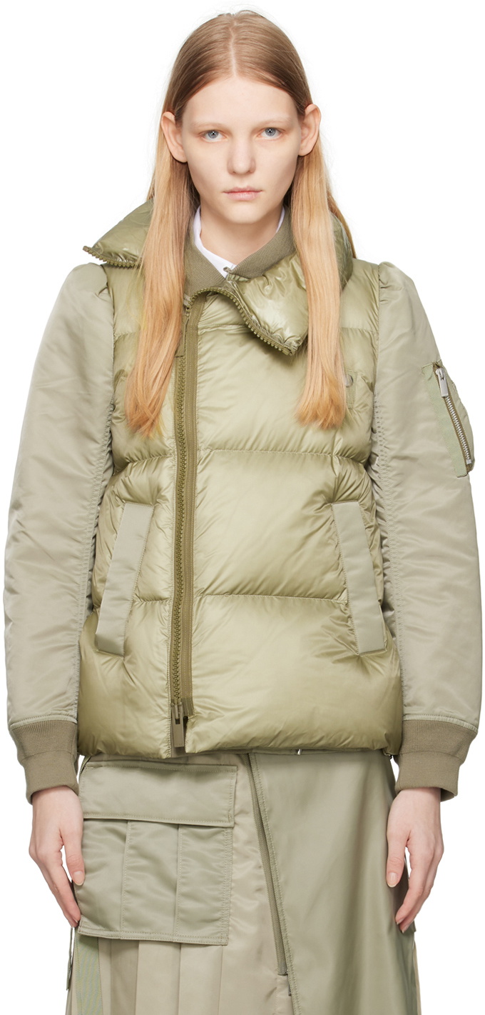 sacai Khaki Quilted Jacket Sacai