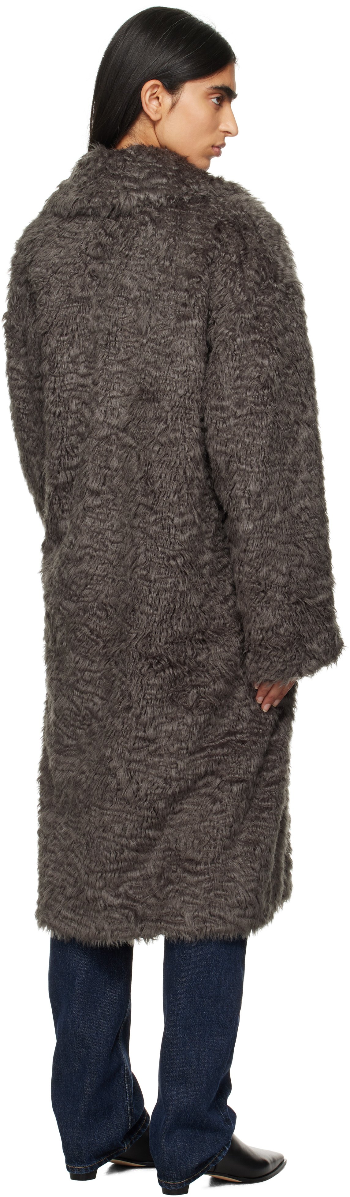 Stand Studio Gray Nicole Faux-Fur Coat Stand Studio