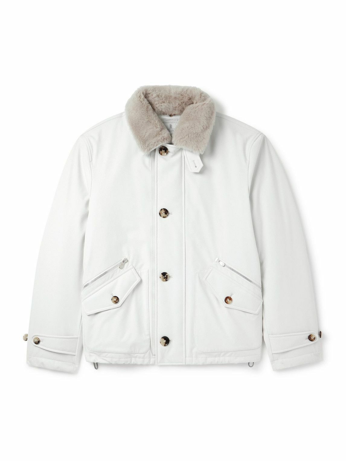Brunello Cucinelli - Shearling-Trimmed Shell Jacket - White Brunello ...