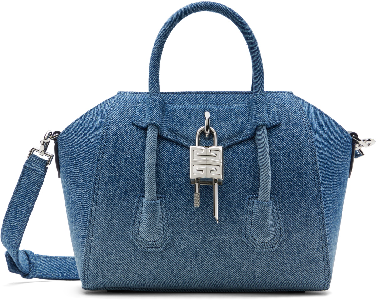Givenchy Blue Mini Antigona Lock Bag Givenchy