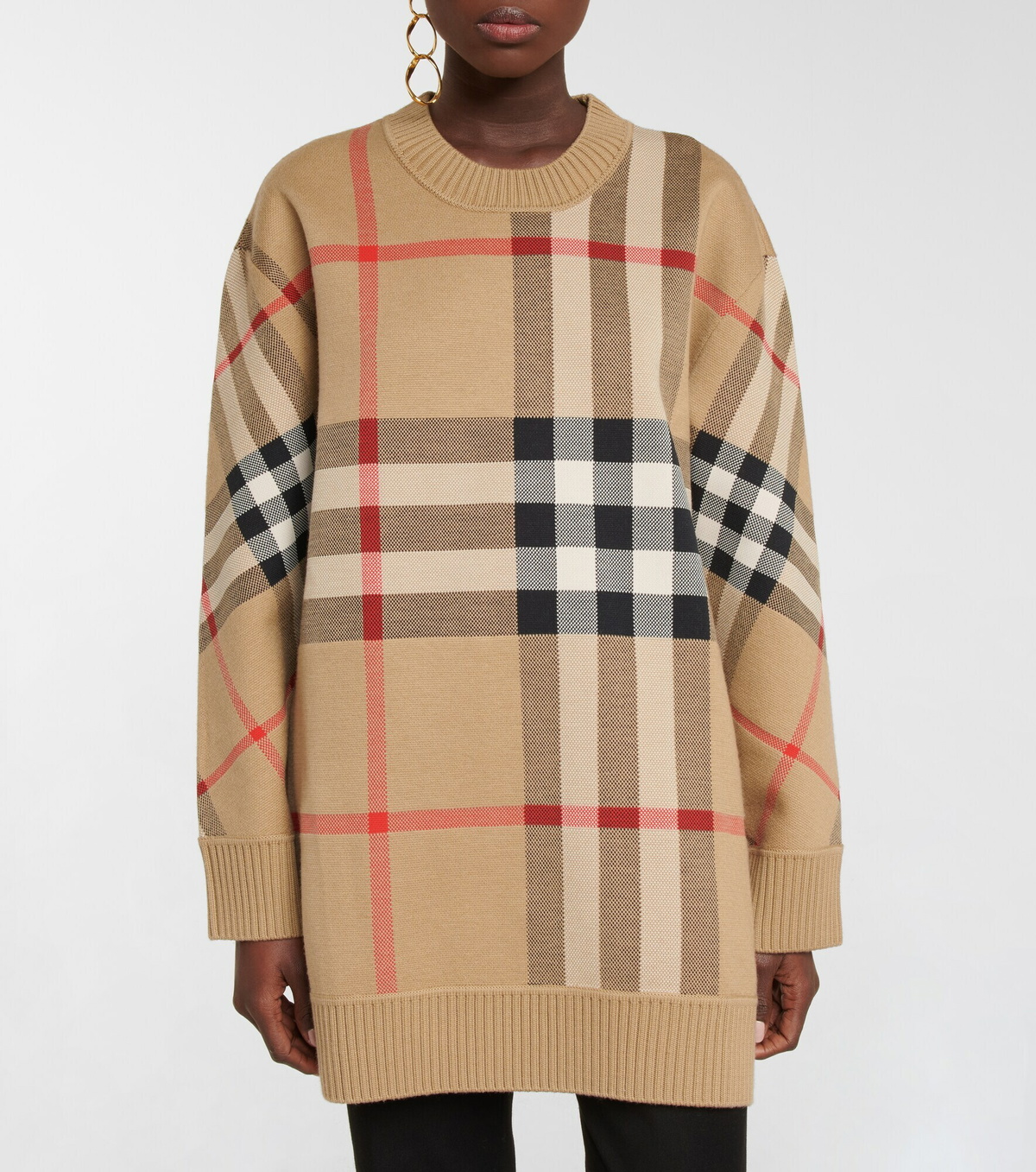 Burberry - Archive Check wool-blend oversized sweater Burberry