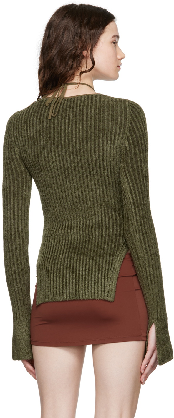ANDREĀDAMO Green Cut Out Sweater ANDREADAMO
