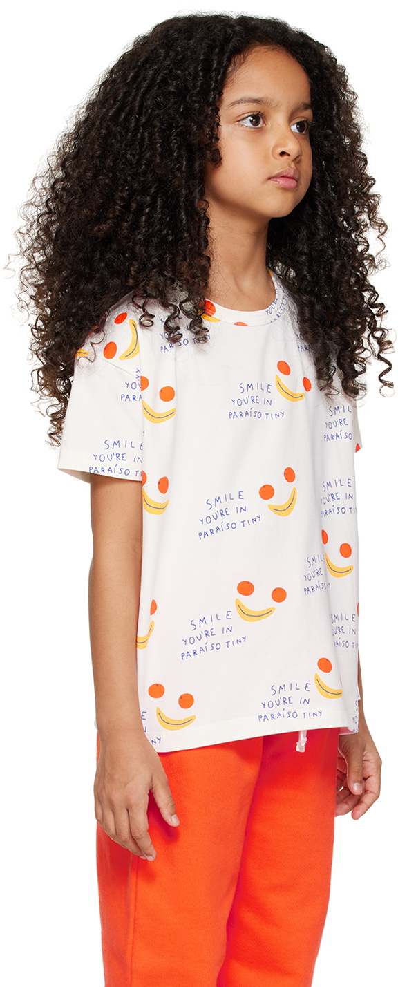 TINYCOTTONS Kids White 'Smile' T-Shirt TINYCOTTONS