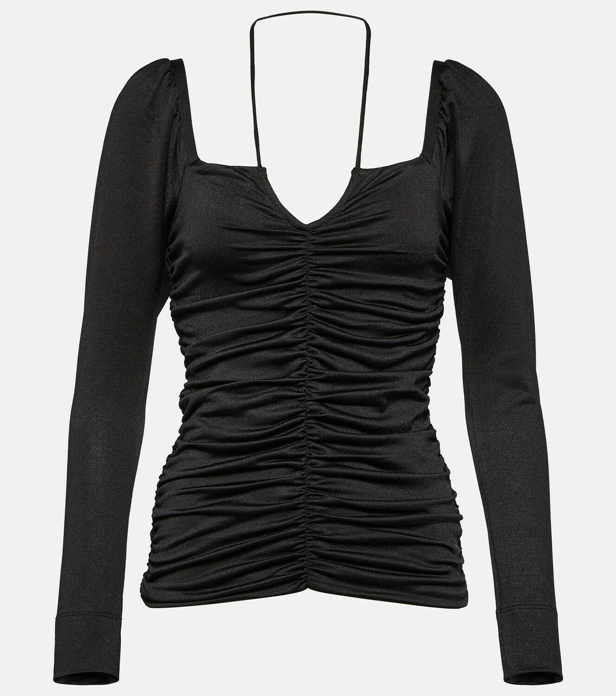 Ganni Ruched jersey top GANNI