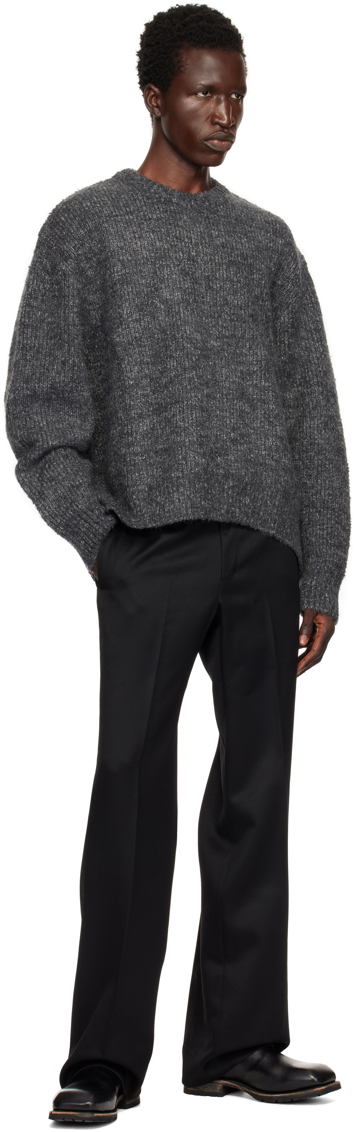 WOOYOUNGMI Gray Hairy Sweater Wooyoungmi