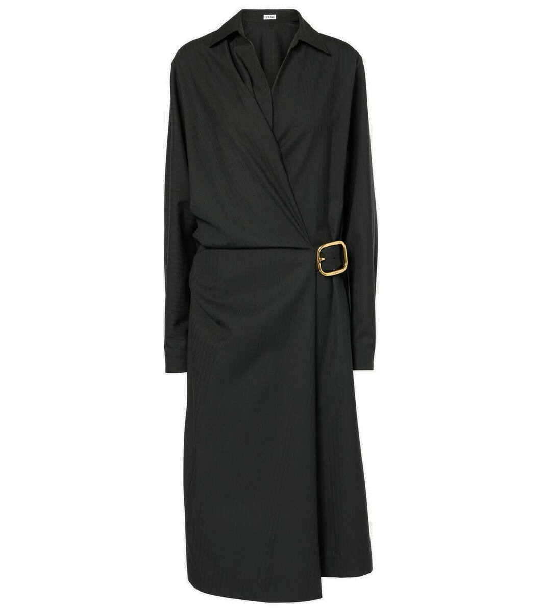 Loewe Wrap wool midi dress Loewe