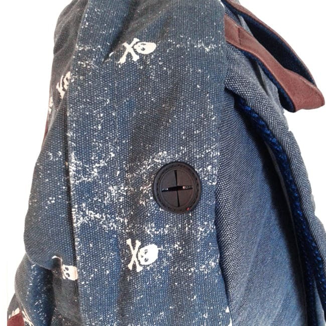 MC2 Saint Barth Canvas Backpack Cody With Micro Skull Print MC2 Saint Barth
