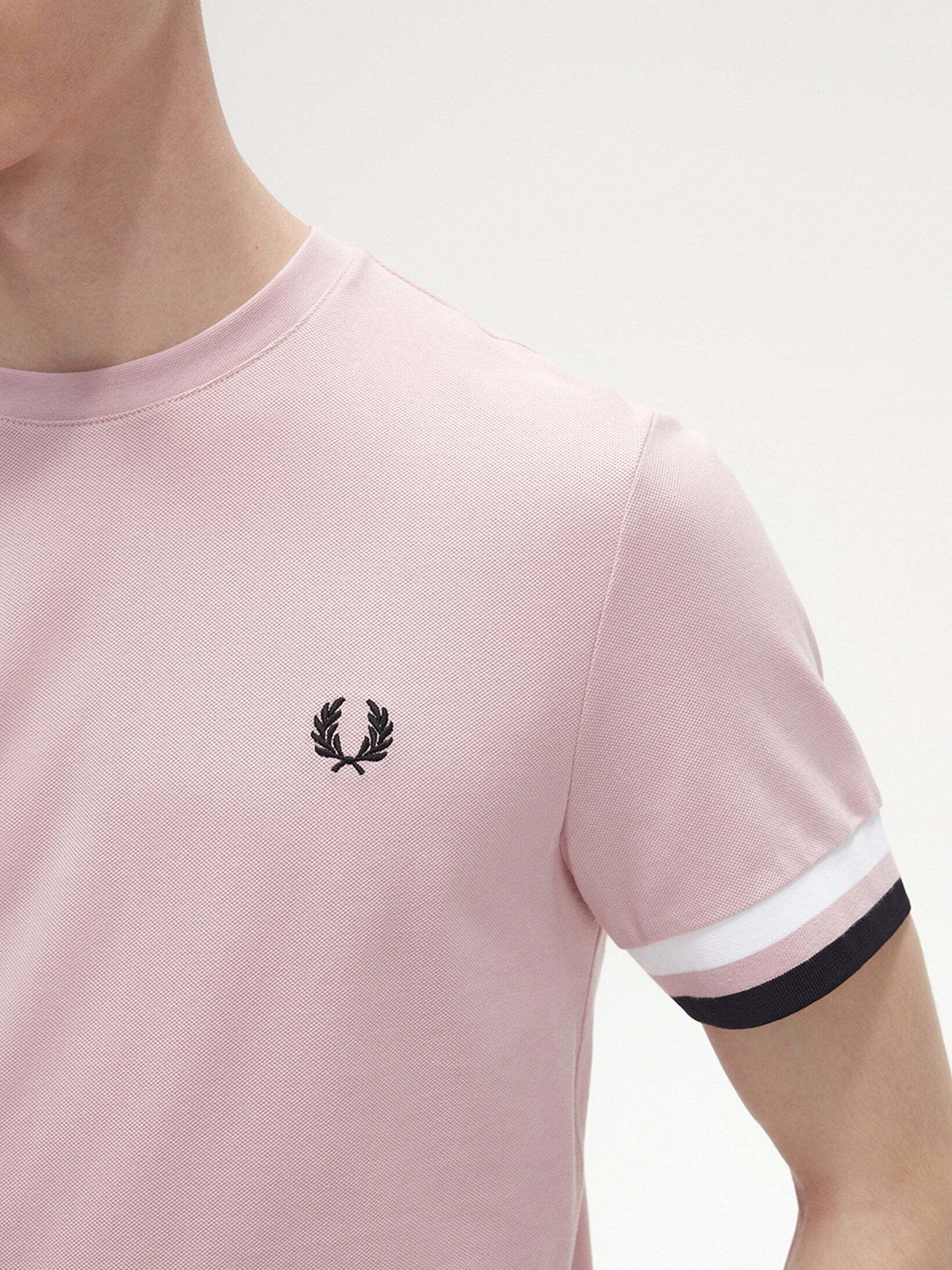Fred Perry T Shirt Pink Mens Fred Perry