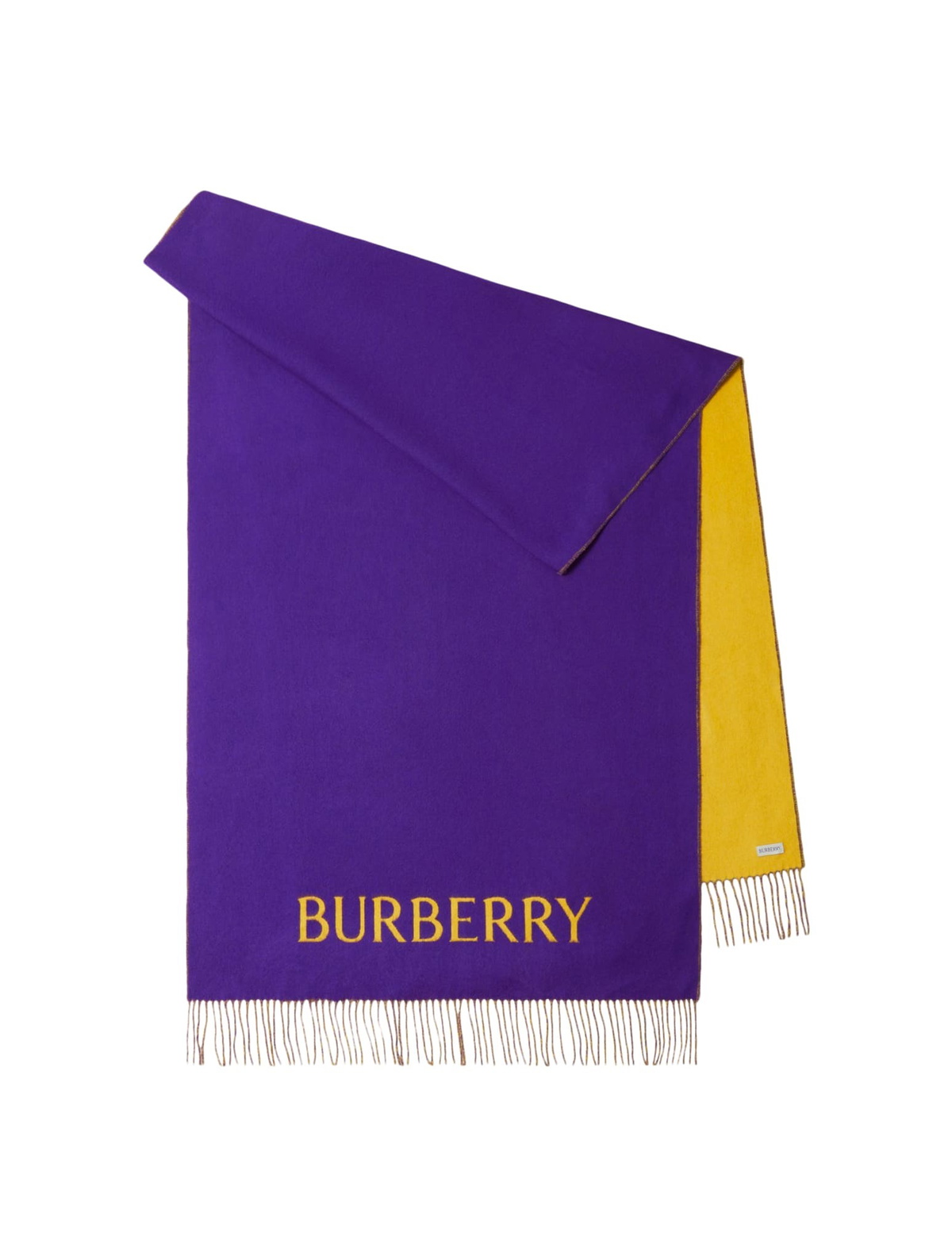 Burberry Logo Embroidered Fringed-edge Scarf Burberry
