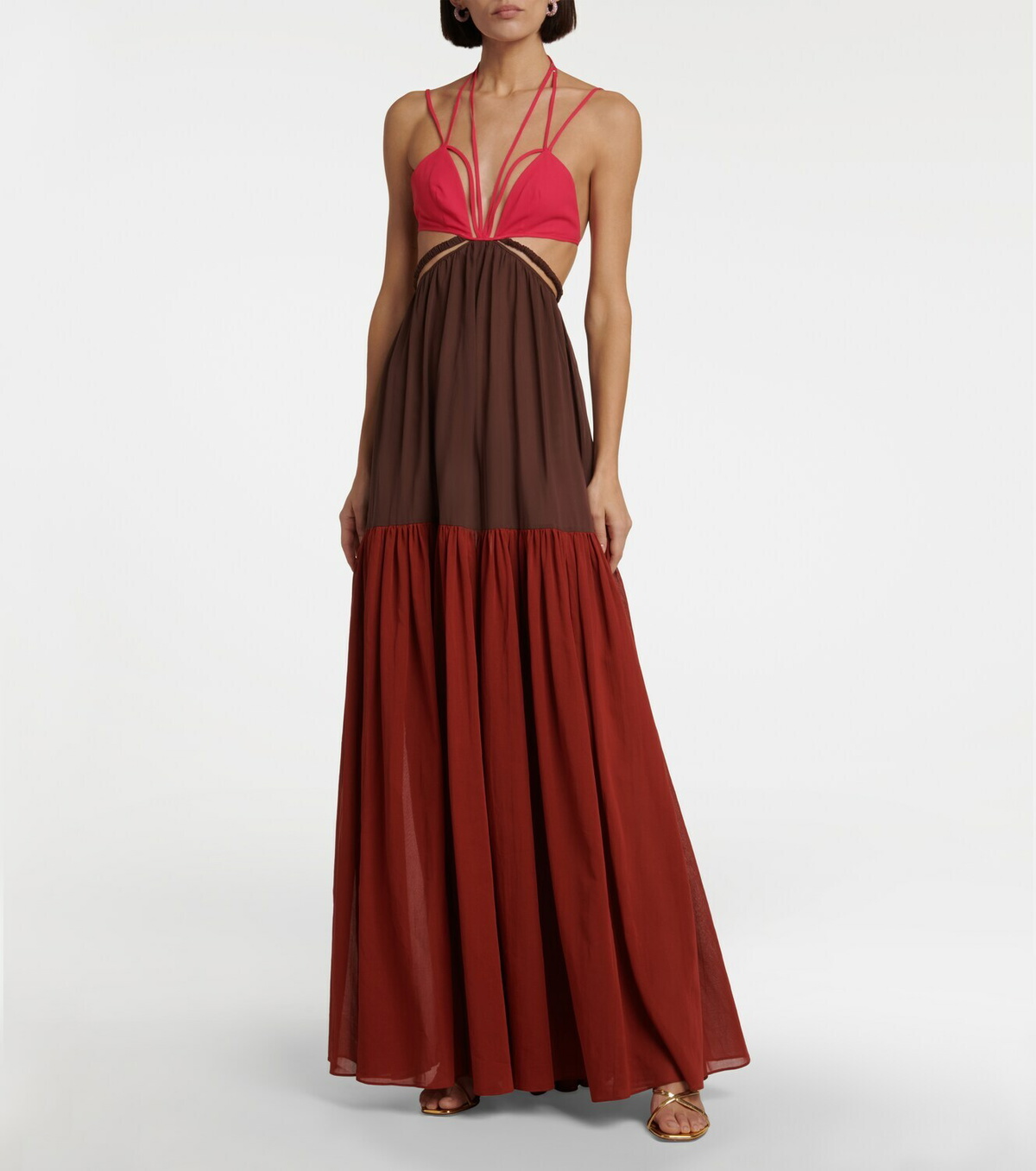 Nensi Dojaka - Cutout cotton maxi dress Nensi Dojaka
