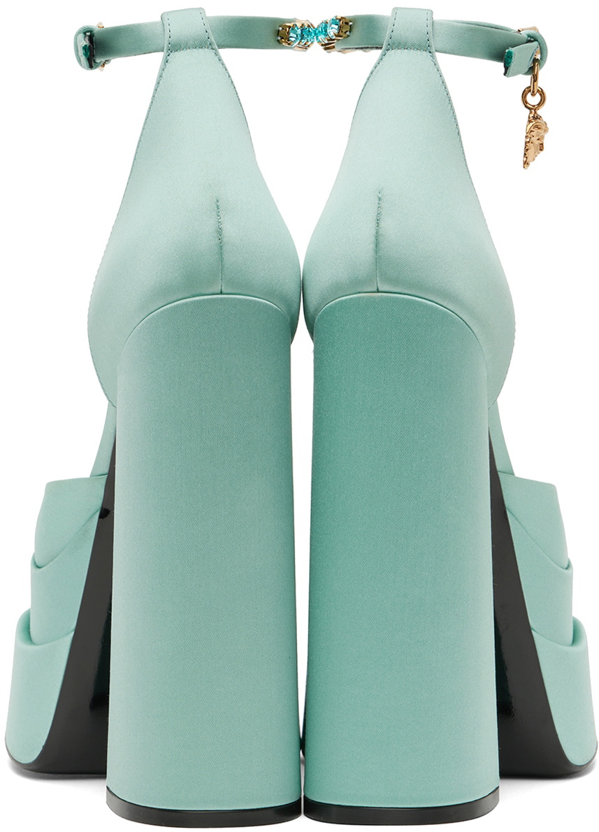 Versace Blue Medusa Aevitas Platform Heels Versace