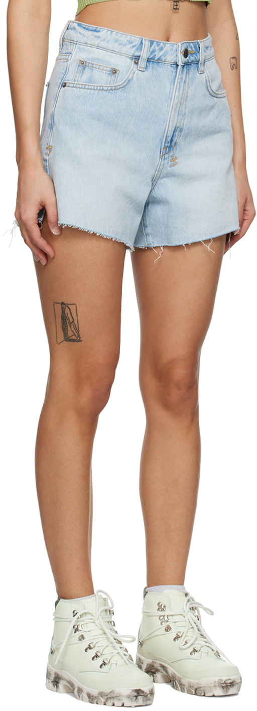Ksubi Blue Hi Line Denim Shorts Ksubi