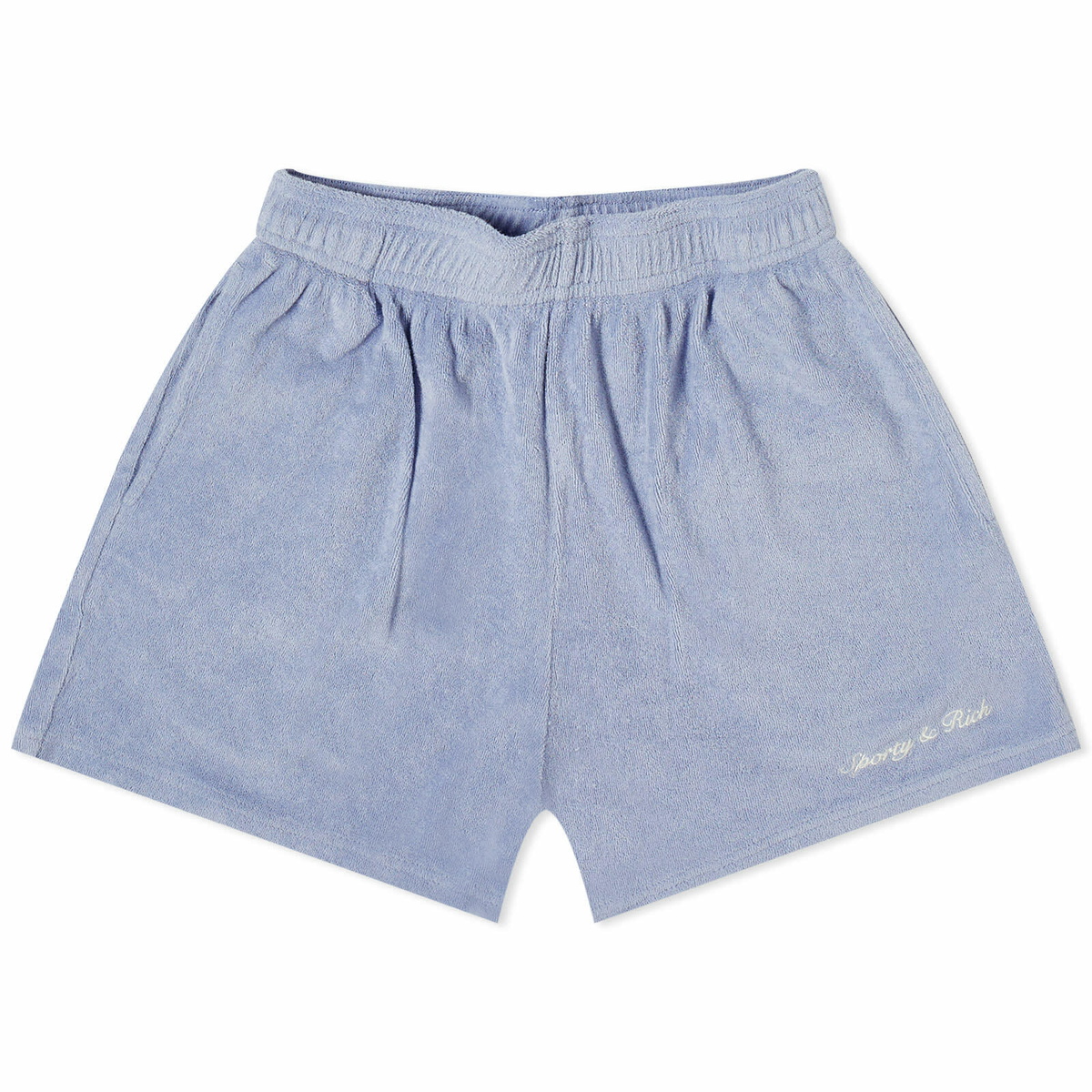 Sporty & Rich Women's Syracuse Terry Shorts in Washed Periwinkle Sporty ...