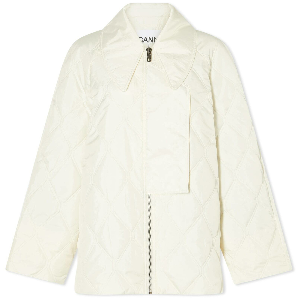 GANNI Women's Ripstop Quilt Jacket in Egret GANNI