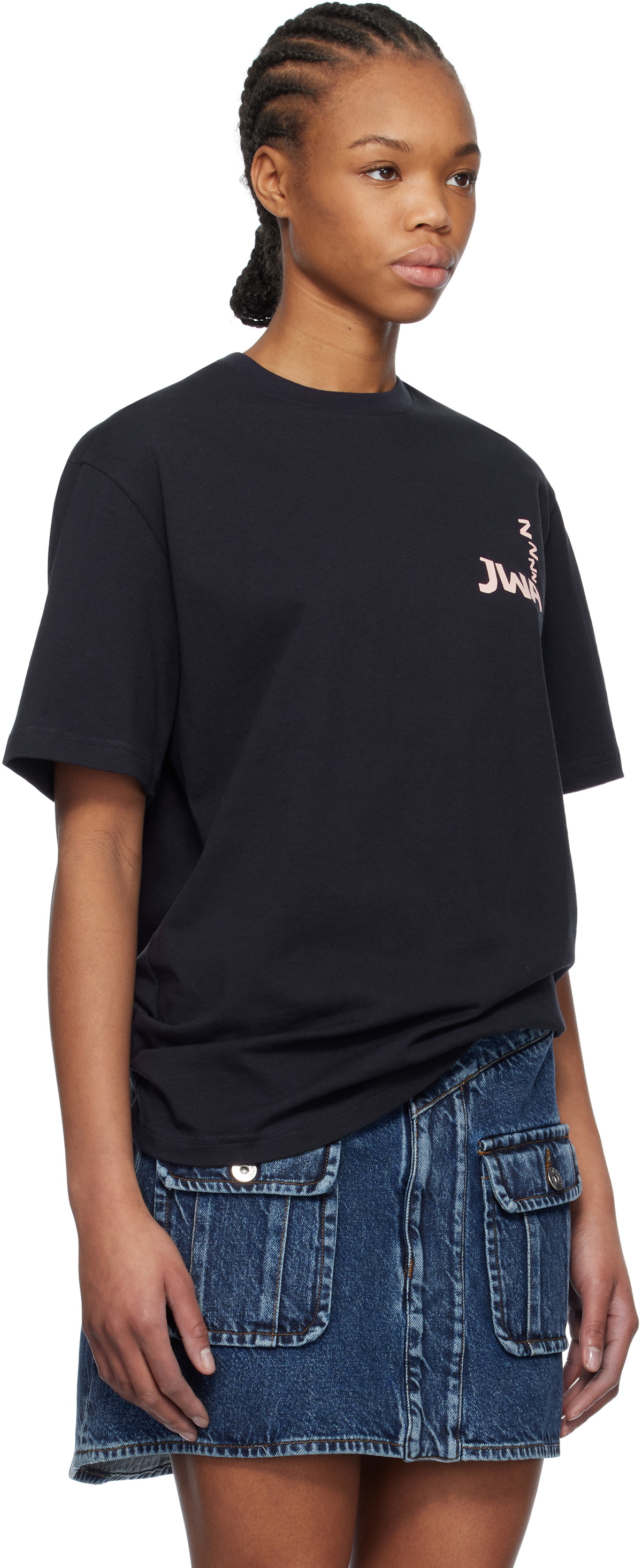 JW Anderson Navy 'JWA' Back Print T-shirt JW Anderson