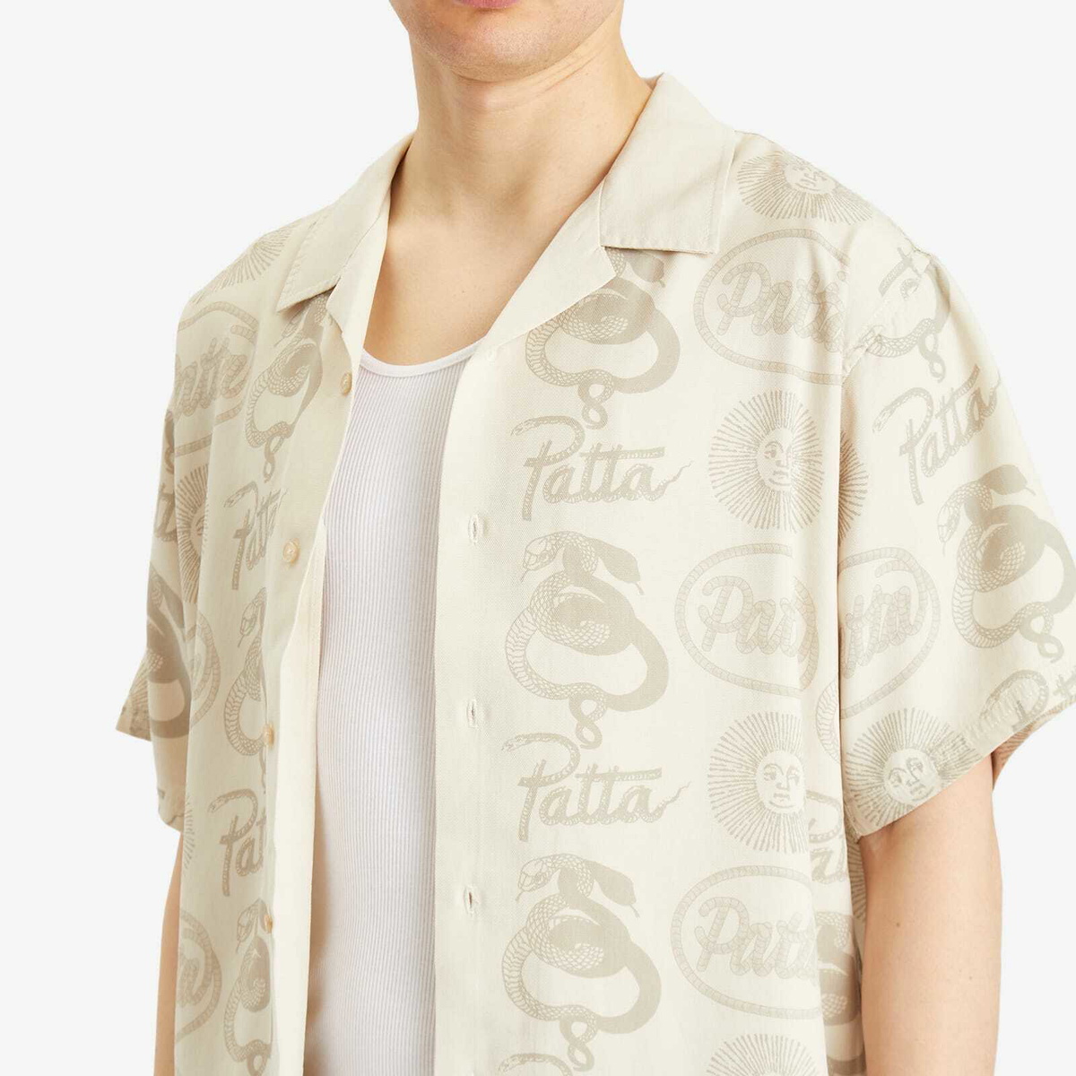 Patta Men's Serpentes Vacation Shirt in Pumice Stone Patta