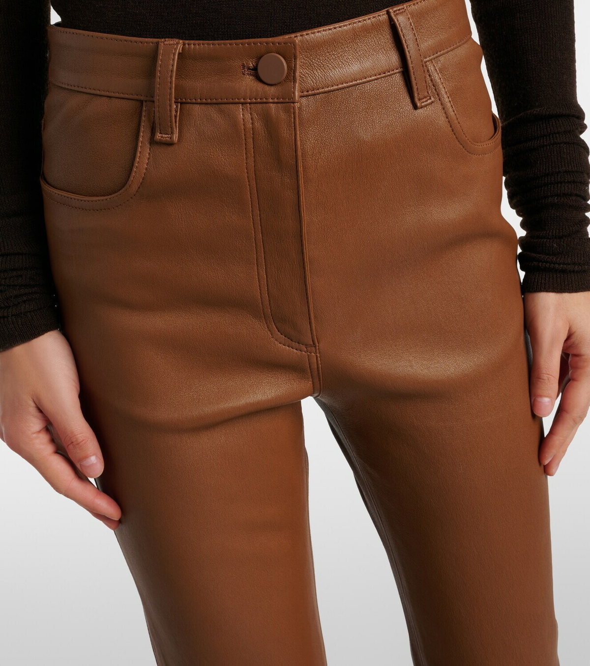 Joseph Cropped leather bootcut pants Joseph