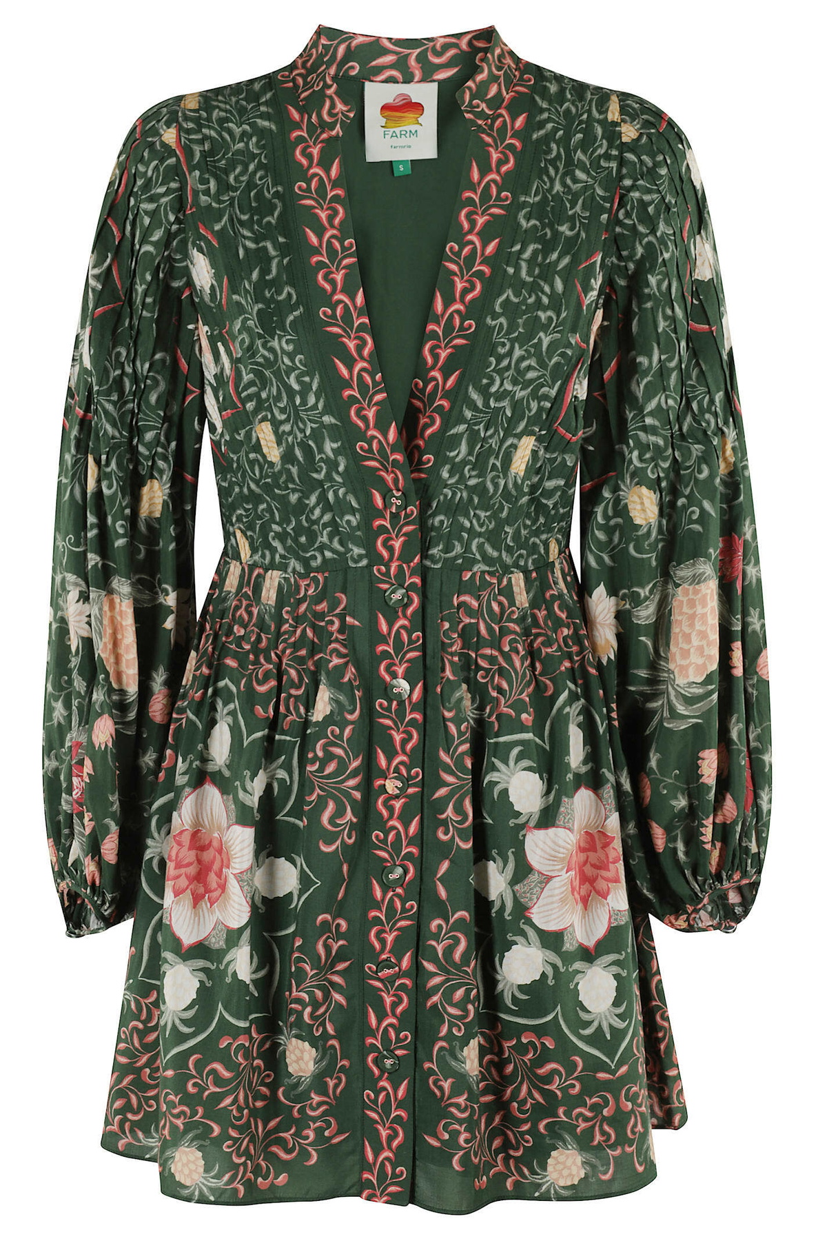 Farm Rio Pineapple Garden Green Mini Dress Farm Rio