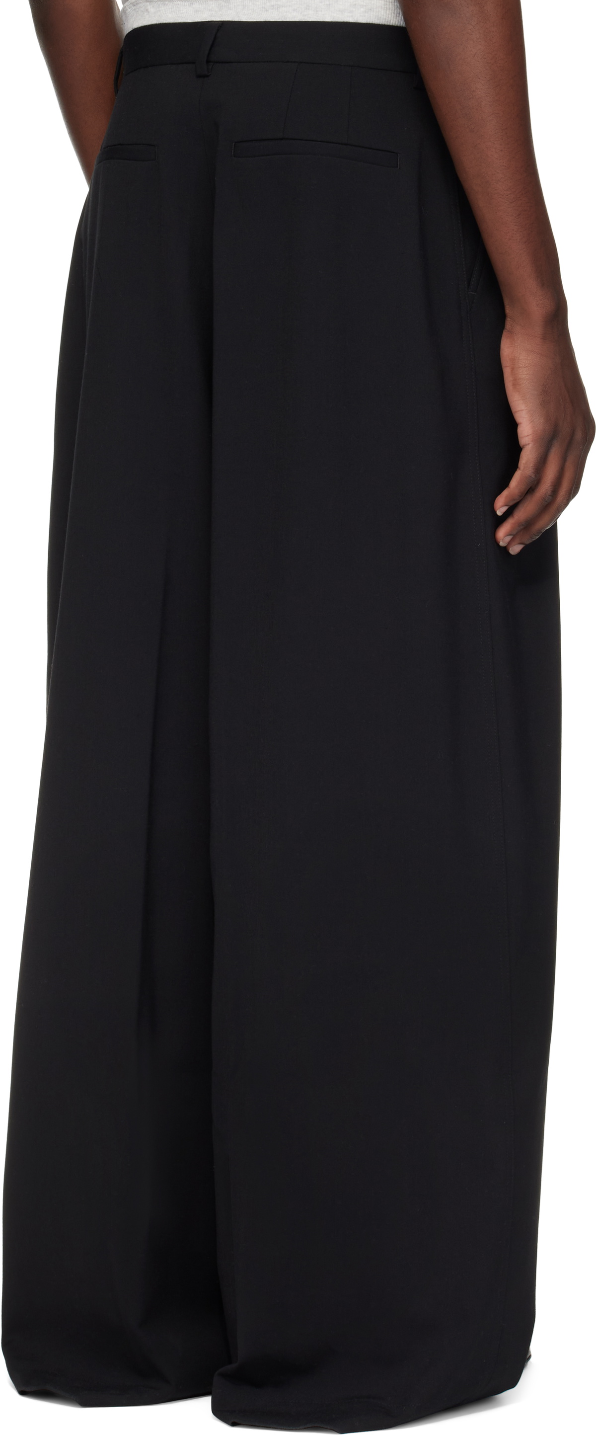 LU'U DAN Black Jumbo Wide Leg Trousers LU'U DAN